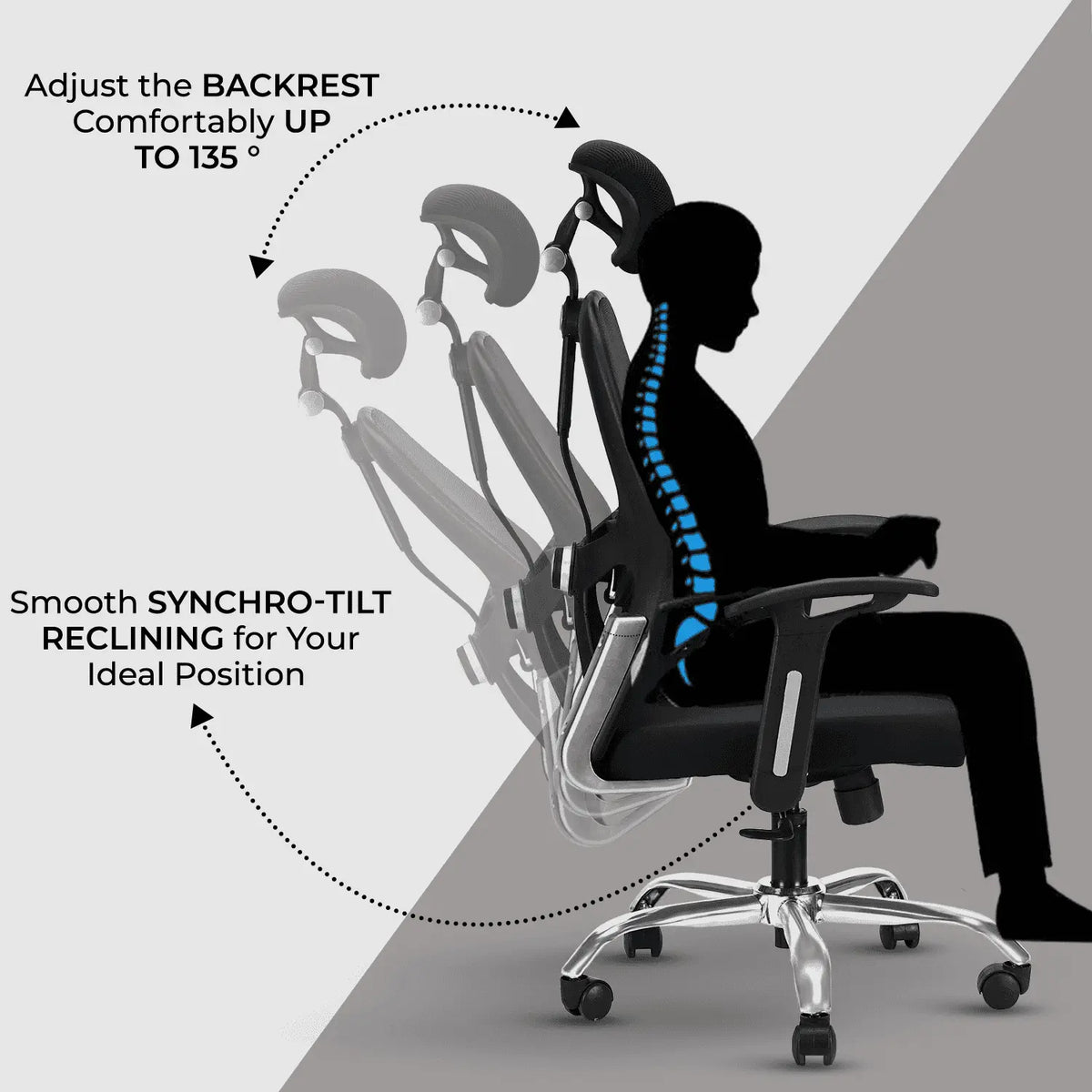 Zenith Black High Back Chair | IAFA Ergonomic Office Chair